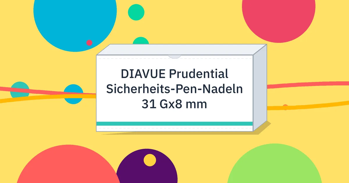 Symbolbild: Packung mit der Aufschrift DIAVUE Prudential Sicherheits-Pen-Nadeln 31 Gx8 mm (PZN 20057226) – Verfügbarkeit und Bezug in Apotheken in Frankfurt am Main