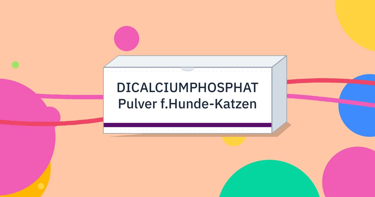 Symbolbild: Packung mit der Aufschrift DICALCIUMPHOSPHAT Pulver f.Hunde-Katzen (PZN 16839609) – Verfügbarkeit und Bezug in Apotheken in Frankfurt am Main