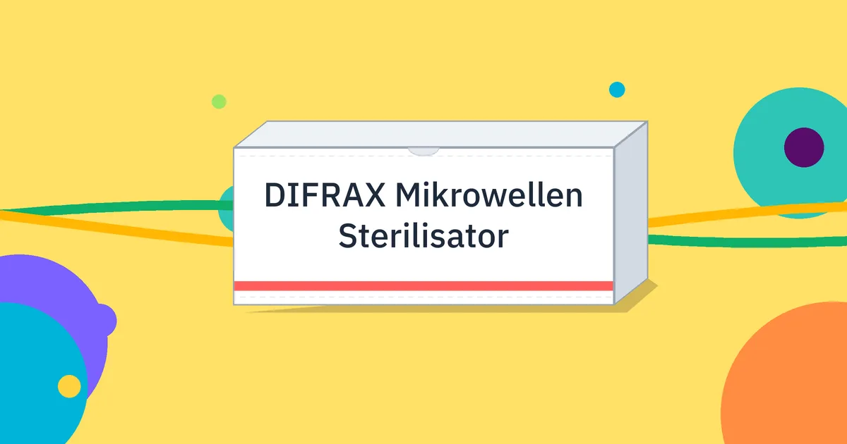 Symbolbild: Packung mit der Aufschrift DIFRAX Mikrowellen Sterilisator (PZN 12518475) – Verfügbarkeit und Bezug in Apotheken in Frankfurt am Main