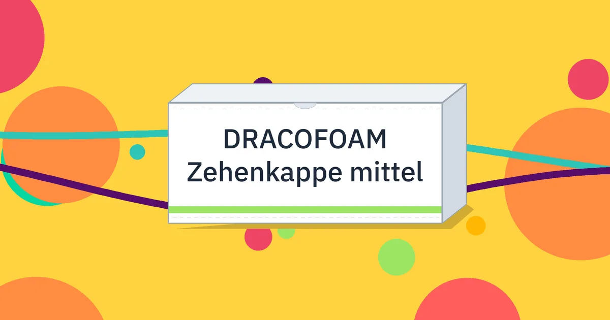 Symbolbild: Packung mit der Aufschrift DRACOFOAM Zehenkappe mittel (PZN 15621305) – Verfügbarkeit und Bezug in Apotheken in Frankfurt am Main