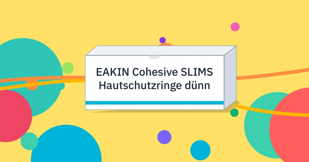 Symbolbild: Packung mit der Aufschrift EAKIN Cohesive SLIMS Hautschutzringe dünn (PZN 10126966) – Verfügbarkeit und Bezug in Apotheken in Frankfurt am Main