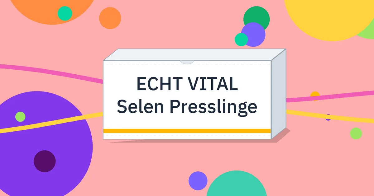 Symbolbild: Packung mit der Aufschrift ECHT VITAL Selen Presslinge (PZN 18167516) – Verfügbarkeit und Bezug in Apotheken in Frankfurt am Main