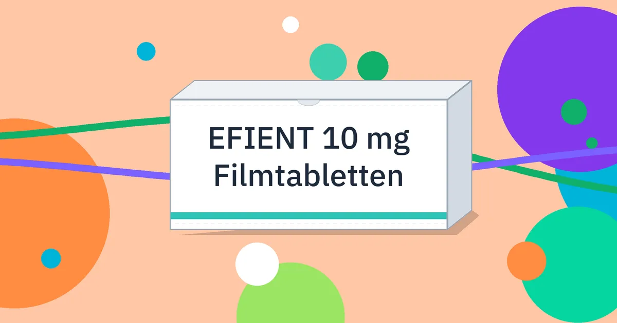 Symbolbild: Packung mit der Aufschrift EFIENT 10 mg Filmtabletten (PZN 09188910) – Verfügbarkeit und Bezug in Apotheken in Frankfurt am Main