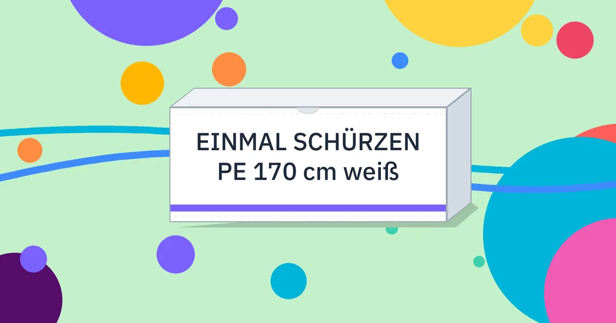Symbolbild: Packung mit der Aufschrift EINMAL SCHÜRZEN PE 170 cm weiß (PZN 09544173) – Verfügbarkeit und Bezug in Apotheken in Frankfurt am Main