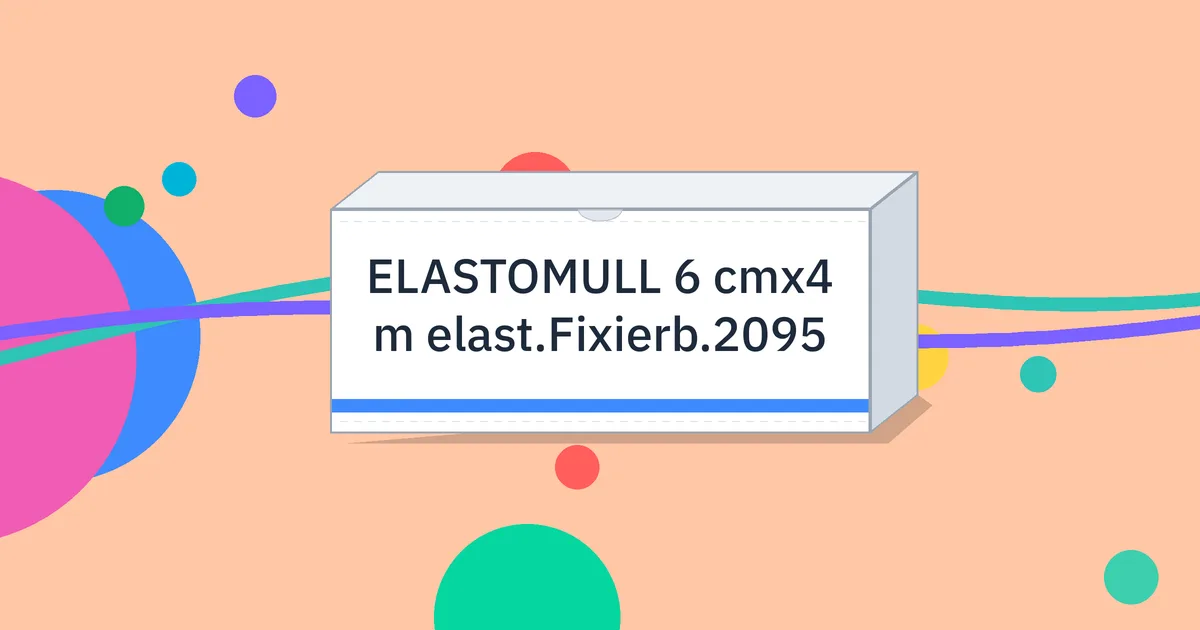 Symbolbild: Packung mit der Aufschrift ELASTOMULL 6 cmx4 m elast.Fixierb.2095 (PZN 11184434) – Verfügbarkeit und Bezug in Apotheken in Frankfurt am Main