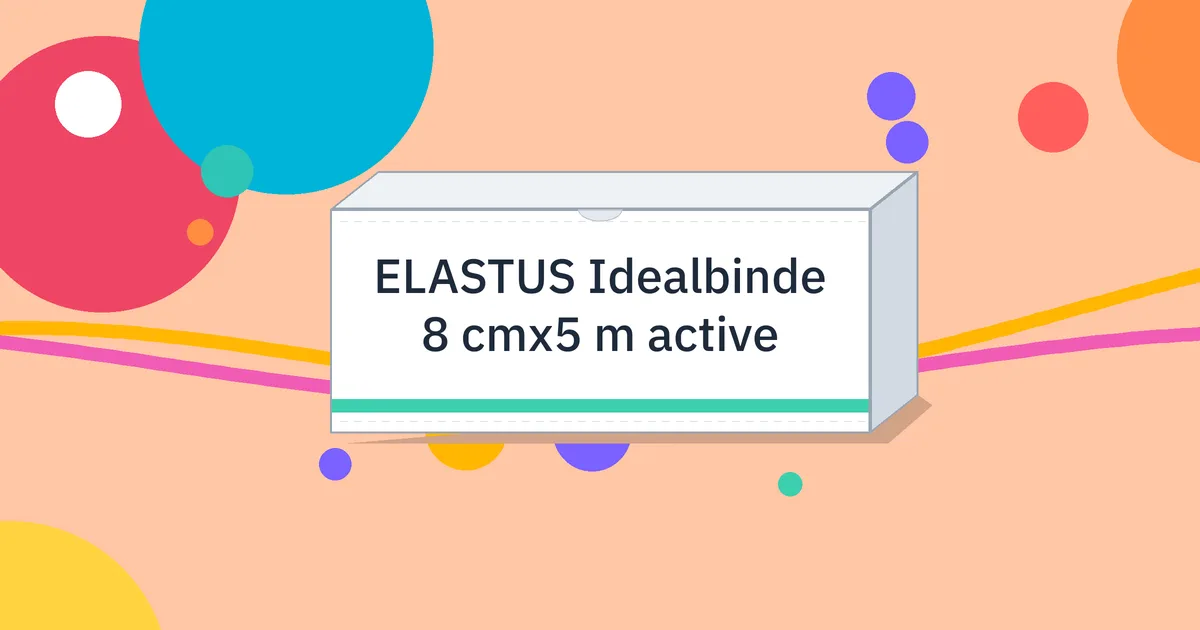 Symbolbild: Packung mit der Aufschrift ELASTUS Idealbinde 8 cmx5 m active (PZN 01311860) – Verfügbarkeit und Bezug in Apotheken in Frankfurt am Main