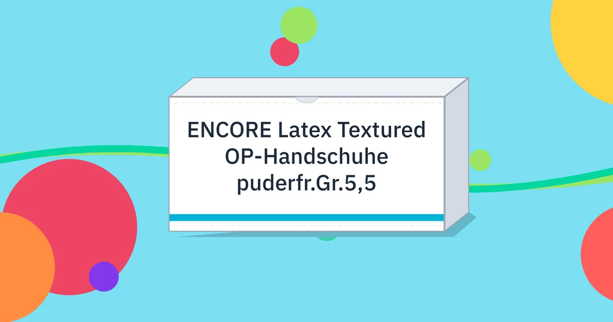 Symbolbild: Packung mit der Aufschrift ENCORE Latex Textured OP-Handschuhe puderfr.Gr.5,5 (PZN 13164192) – Verfügbarkeit und Bezug in Apotheken in Frankfurt am Main