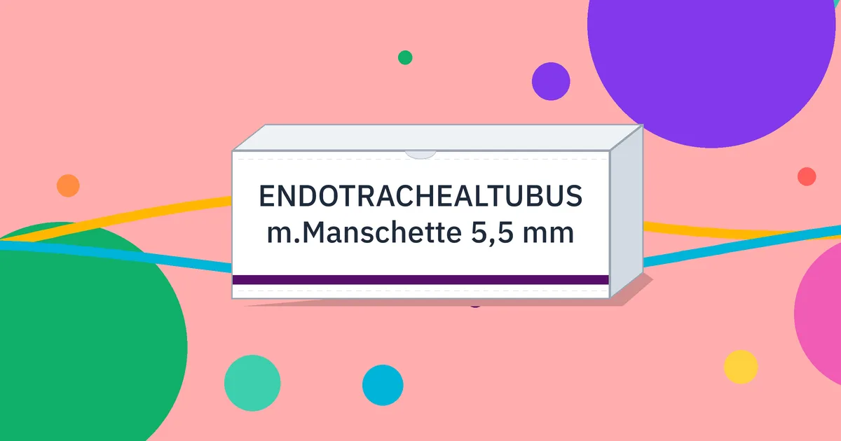 Symbolbild: Packung mit der Aufschrift ENDOTRACHEALTUBUS m.Manschette 5,5 mm (PZN 08887126) – Verfügbarkeit und Bezug in Apotheken in Frankfurt am Main