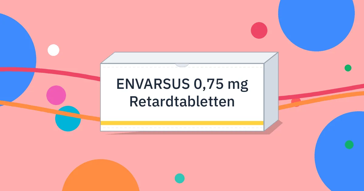 Symbolbild: Packung mit der Aufschrift ENVARSUS 0,75 mg Retardtabletten (PZN 14180135) – Verfügbarkeit und Bezug in Apotheken in Frankfurt am Main