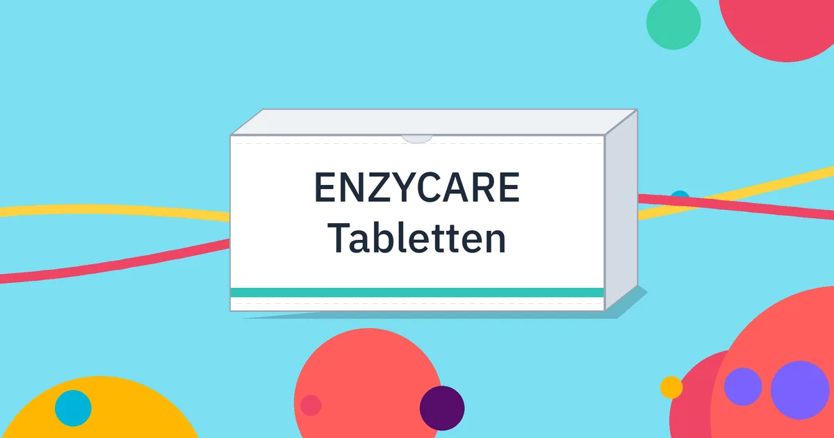 Symbolbild: Packung mit der Aufschrift ENZYCARE Tabletten (PZN 16687602) – Verfügbarkeit und Bezug in Apotheken in Frankfurt am Main