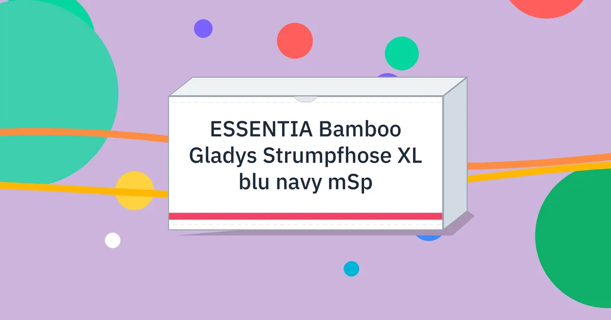 Symbolbild: Packung mit der Aufschrift ESSENTIA Bamboo Gladys Strumpfhose XL blu navy mSp (PZN 19165376) – Verfügbarkeit und Bezug in Apotheken in Frankfurt am Main