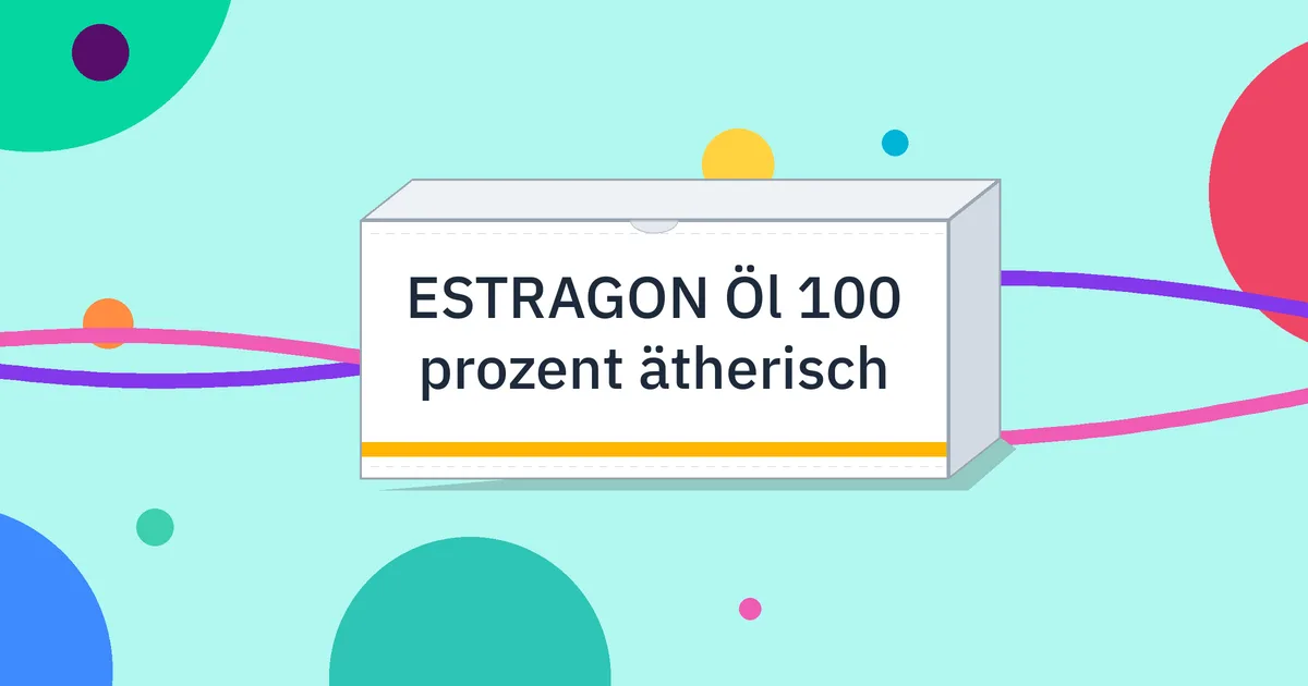 Symbolbild: Packung mit der Aufschrift ESTRAGON Öl 100 prozent ätherisch (PZN 07204415) – Verfügbarkeit und Bezug in Apotheken in Frankfurt am Main
