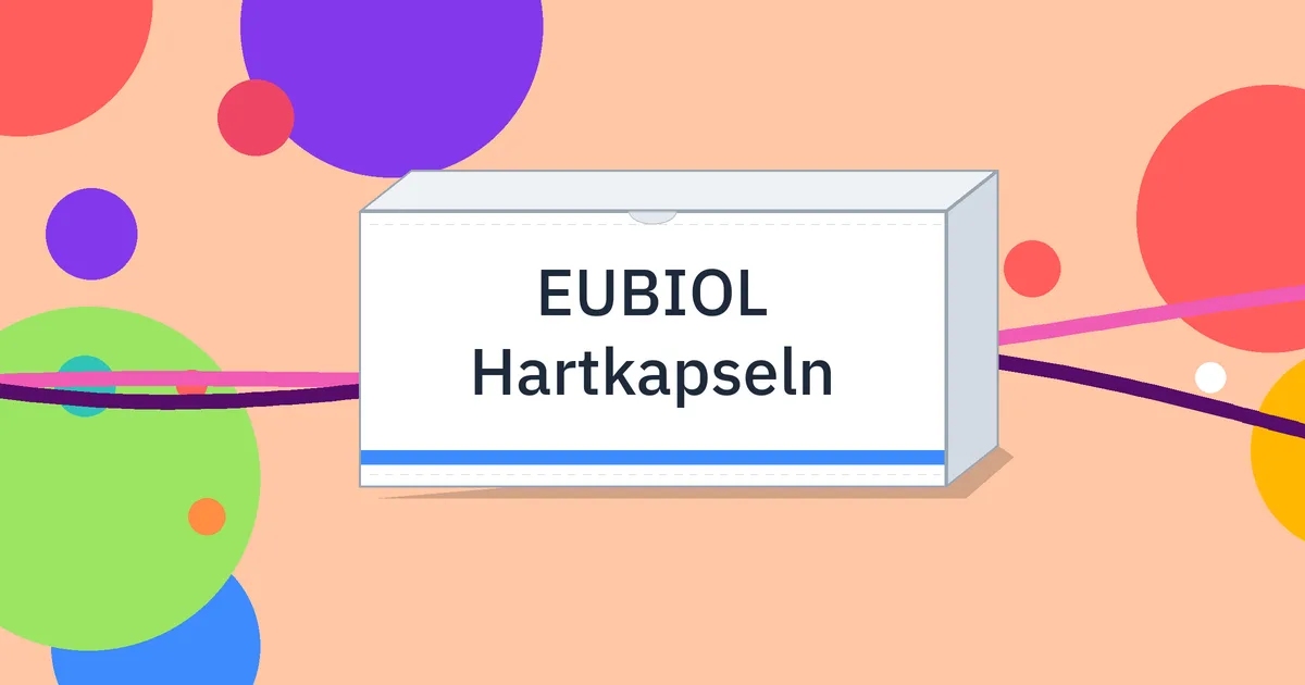 Symbolbild: Packung mit der Aufschrift EUBIOL Hartkapseln (PZN 06425060) – Verfügbarkeit und Bezug in Apotheken in Frankfurt am Main