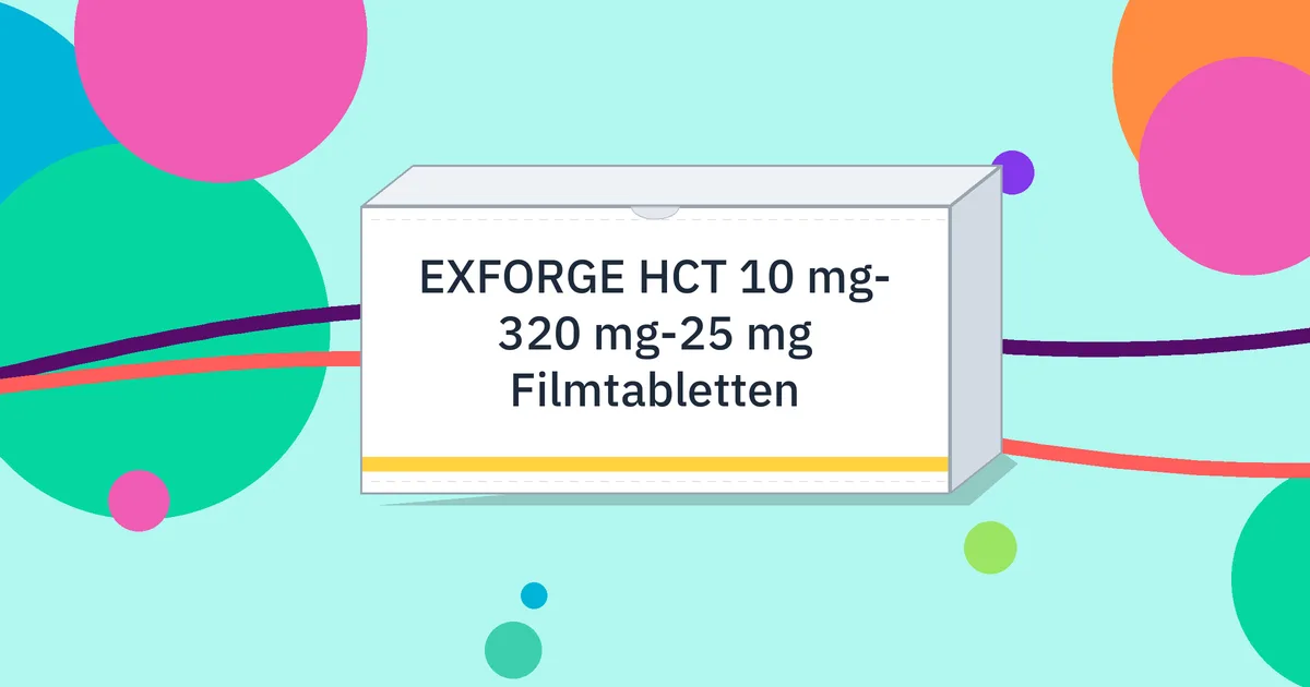 Symbolbild: Packung mit der Aufschrift EXFORGE HCT 10 mg-320 mg-25 mg Filmtabletten (PZN 05112287) – Verfügbarkeit und Bezug in Apotheken in Frankfurt am Main