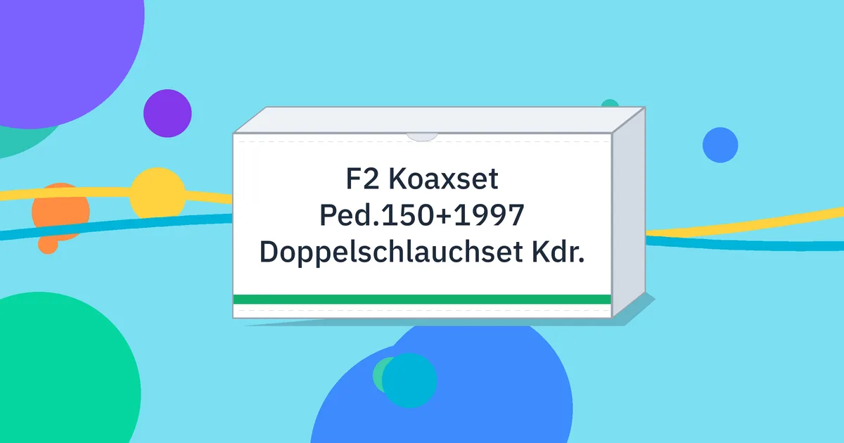 Symbolbild: Packung mit der Aufschrift F2 Koaxset Ped.150+1997 Doppelschlauchset Kdr. (PZN 02829702) – Verfügbarkeit und Bezug in Apotheken in Frankfurt am Main