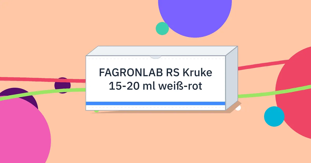 Symbolbild: Packung mit der Aufschrift FAGRONLAB RS Kruke 15-20 ml weiß-rot (PZN 20912312) – Verfügbarkeit und Bezug in Apotheken in Frankfurt am Main