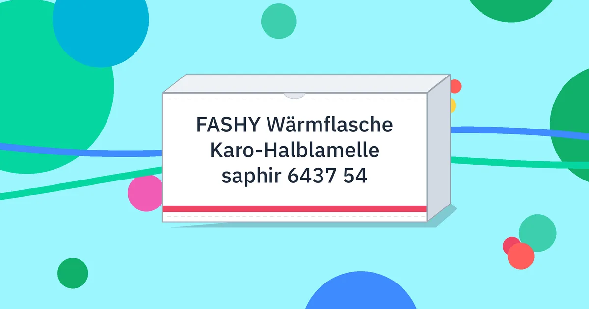 Symbolbild: Packung mit der Aufschrift FASHY Wärmflasche Karo-Halblamelle saphir 6437 54 (PZN 11131099) – Verfügbarkeit und Bezug in Apotheken in Frankfurt am Main