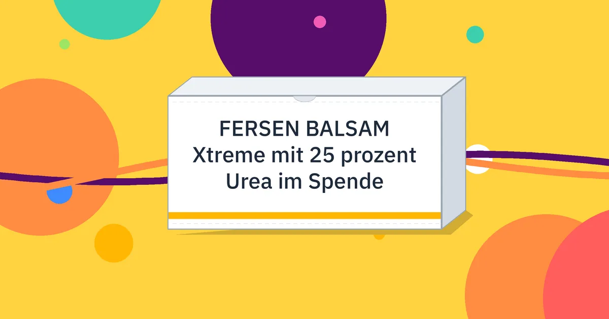 Symbolbild: Packung mit der Aufschrift FERSEN BALSAM Xtreme mit 25 prozent Urea im Spende (PZN 14262809) – Verfügbarkeit und Bezug in Apotheken in Frankfurt am Main