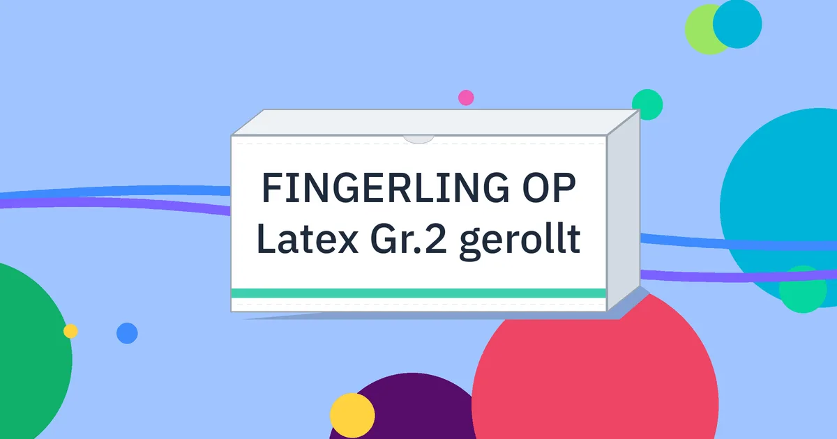 Symbolbild: Packung mit der Aufschrift FINGERLING OP Latex Gr.2 gerollt (PZN 04444366) – Verfügbarkeit und Bezug in Apotheken in Frankfurt am Main