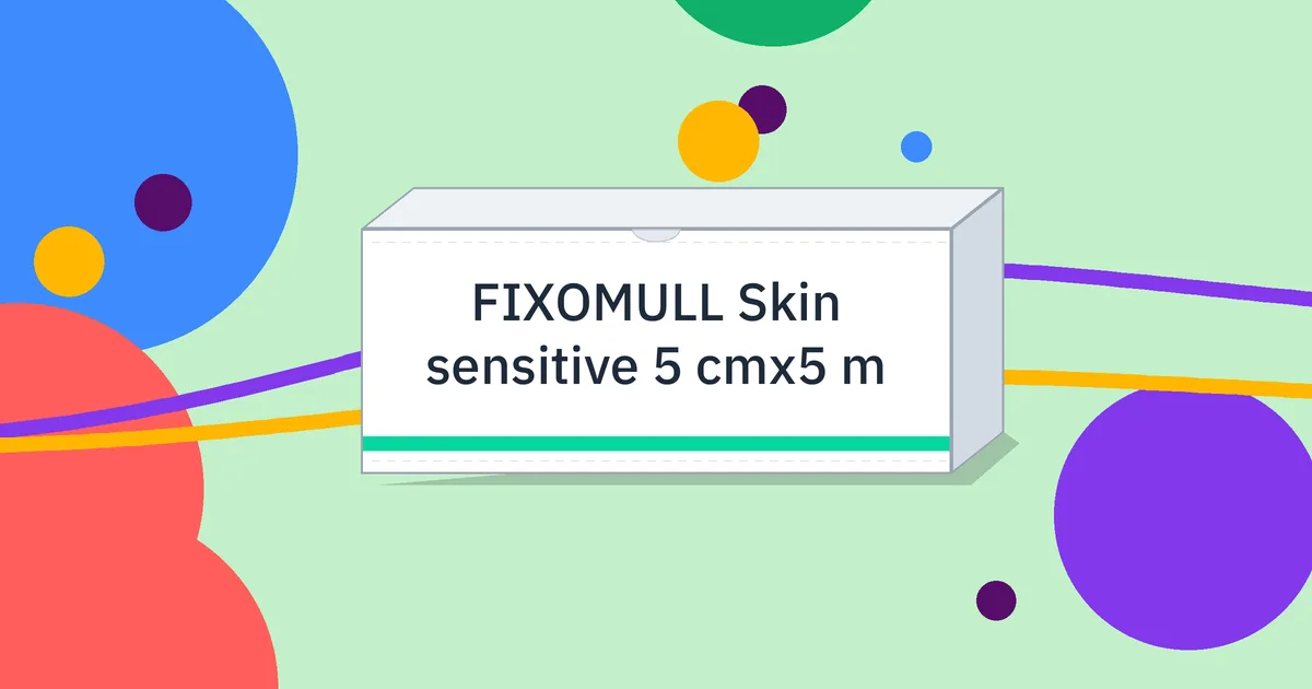 Symbolbild: Packung mit der Aufschrift FIXOMULL Skin sensitive 5 cmx5 m (PZN 20402574) – Verfügbarkeit und Bezug in Apotheken in Frankfurt am Main
