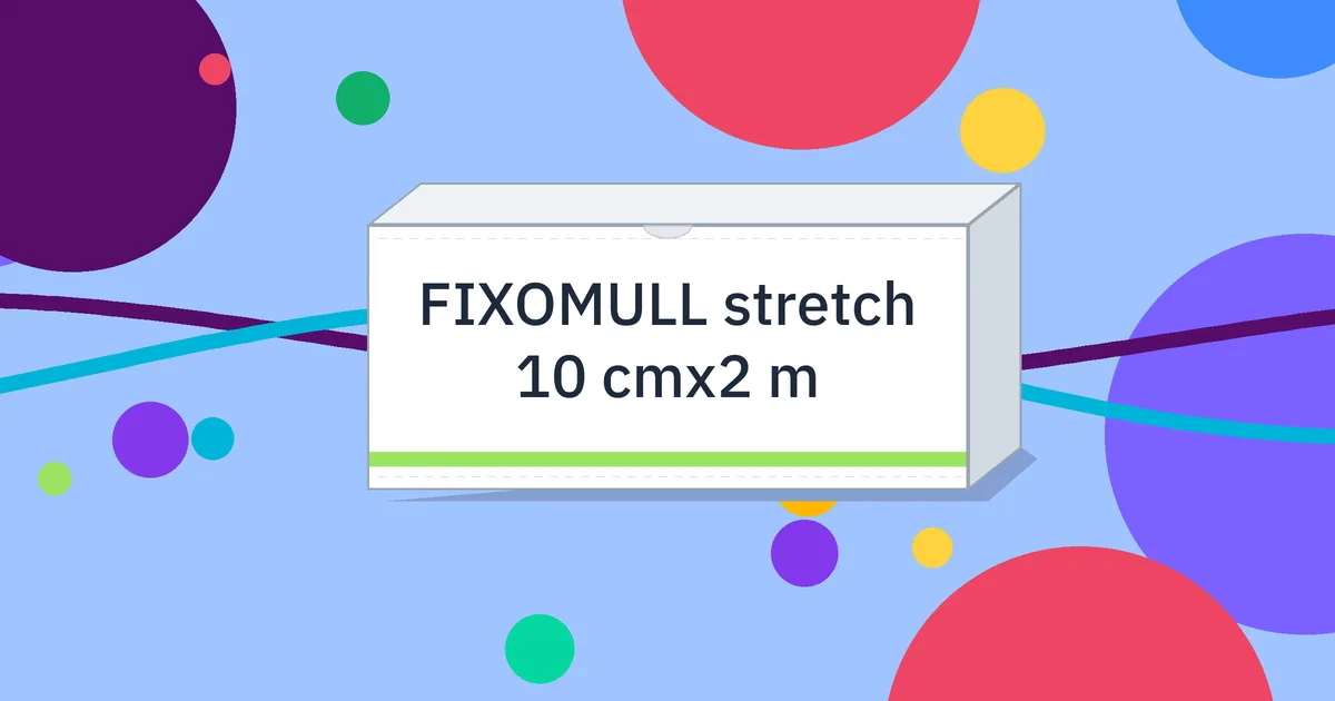 Symbolbild: Packung mit der Aufschrift FIXOMULL stretch 10 cmx2 m (PZN 18124381) – Verfügbarkeit und Bezug in Apotheken in Frankfurt am Main