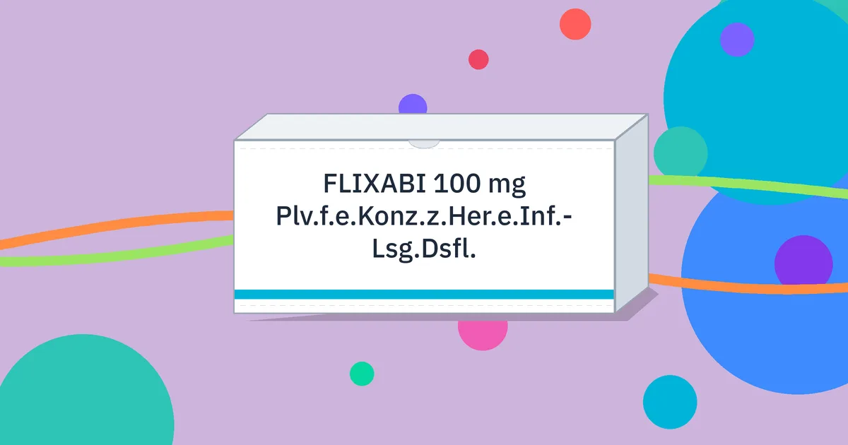 Symbolbild: Packung mit der Aufschrift FLIXABI 100 mg Plv.f.e.Konz.z.Her.e.Inf.-Lsg.Dsfl. (PZN 14306470) – Verfügbarkeit und Bezug in Apotheken in Frankfurt am Main