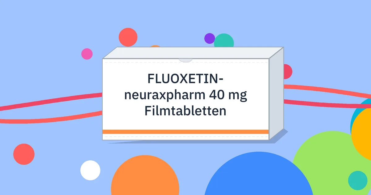 Symbolbild: Packung mit der Aufschrift FLUOXETIN-neuraxpharm 40 mg Filmtabletten (PZN 00681023) – Verfügbarkeit und Bezug in Apotheken in Frankfurt am Main