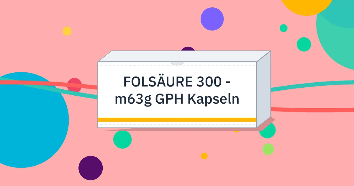Symbolbild: Packung mit der Aufschrift FOLSÄURE 300 -m63g GPH Kapseln (PZN 09721830) – Verfügbarkeit und Bezug in Apotheken in Frankfurt am Main