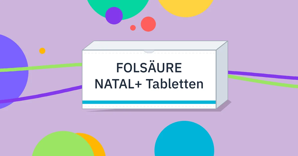 Symbolbild: Packung mit der Aufschrift FOLSÄURE NATAL+ Tabletten (PZN 13251471) – Verfügbarkeit und Bezug in Apotheken in Frankfurt am Main