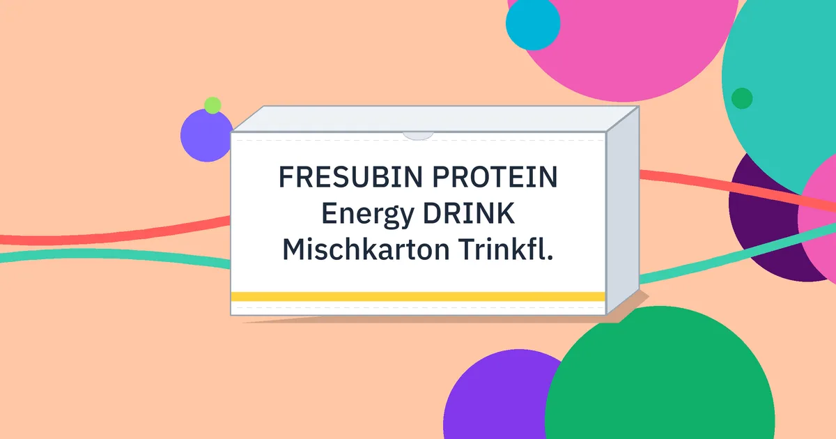 Symbolbild: Packung mit der Aufschrift FRESUBIN PROTEIN Energy DRINK Mischkarton Trinkfl. (PZN 00350177) – Verfügbarkeit und Bezug in Apotheken in Frankfurt am Main