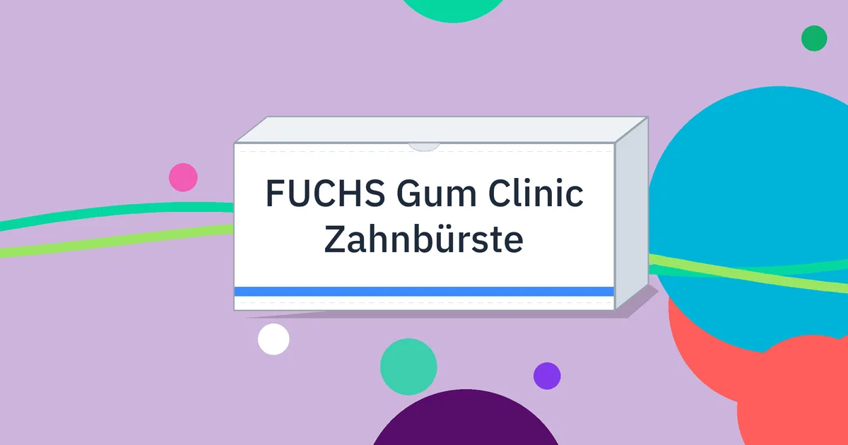 Symbolbild: Packung mit der Aufschrift FUCHS Gum Clinic Zahnbürste (PZN 00321477) – Verfügbarkeit und Bezug in Apotheken in Frankfurt am Main