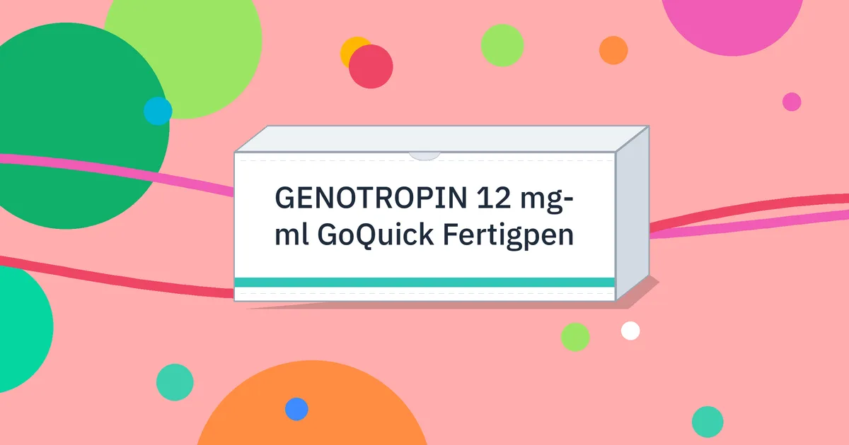 Symbolbild: Packung mit der Aufschrift GENOTROPIN 12 mg-ml GoQuick Fertigpen (PZN 09447139) – Verfügbarkeit und Bezug in Apotheken in Frankfurt am Main