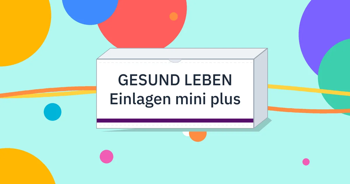 Symbolbild: Packung mit der Aufschrift GESUND LEBEN Einlagen mini plus (PZN 13343032) – Verfügbarkeit und Bezug in Apotheken in Frankfurt am Main