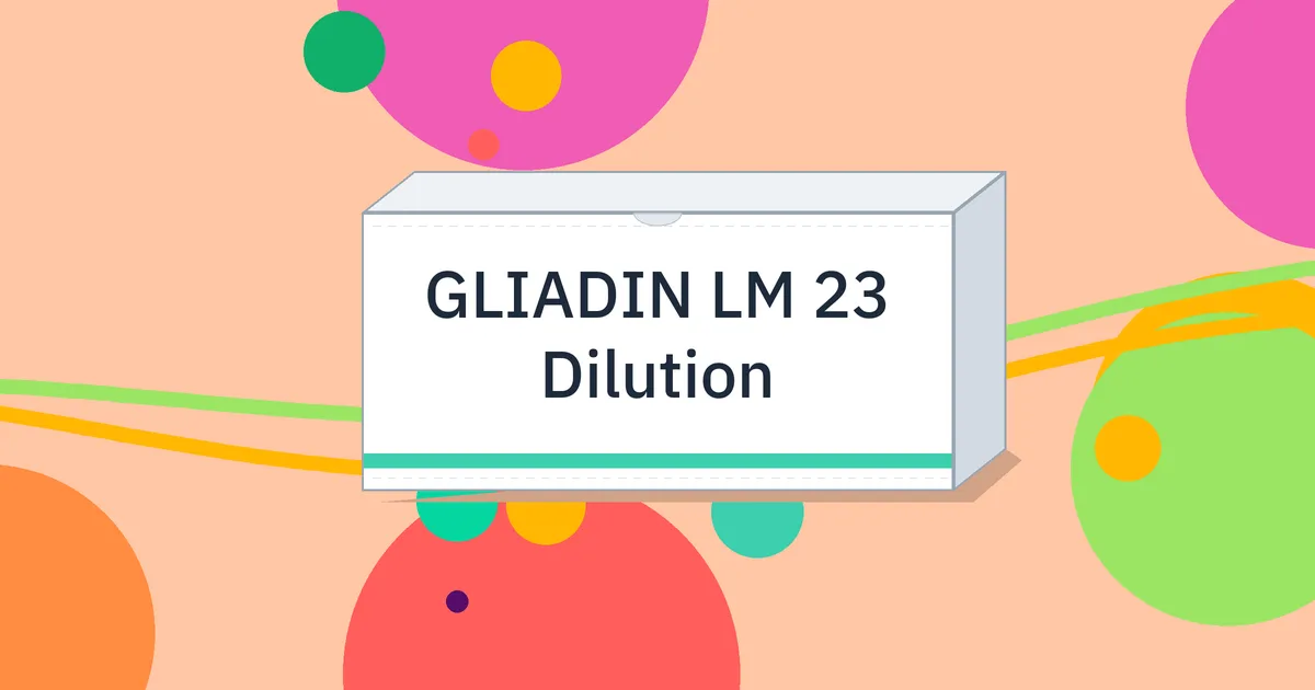 Symbolbild: Packung mit der Aufschrift GLIADIN LM 23 Dilution (PZN 13544345) – Verfügbarkeit und Bezug in Apotheken in Frankfurt am Main