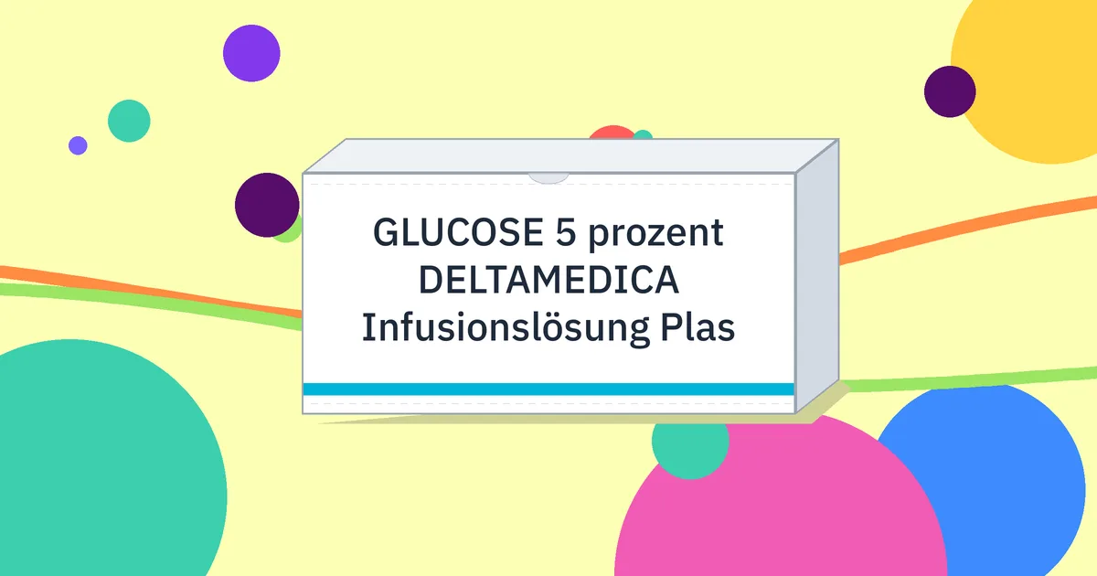 Symbolbild: Packung mit der Aufschrift GLUCOSE 5 prozent DELTAMEDICA Infusionslösung Plas (PZN 04973082) – Verfügbarkeit und Bezug in Apotheken in Frankfurt am Main