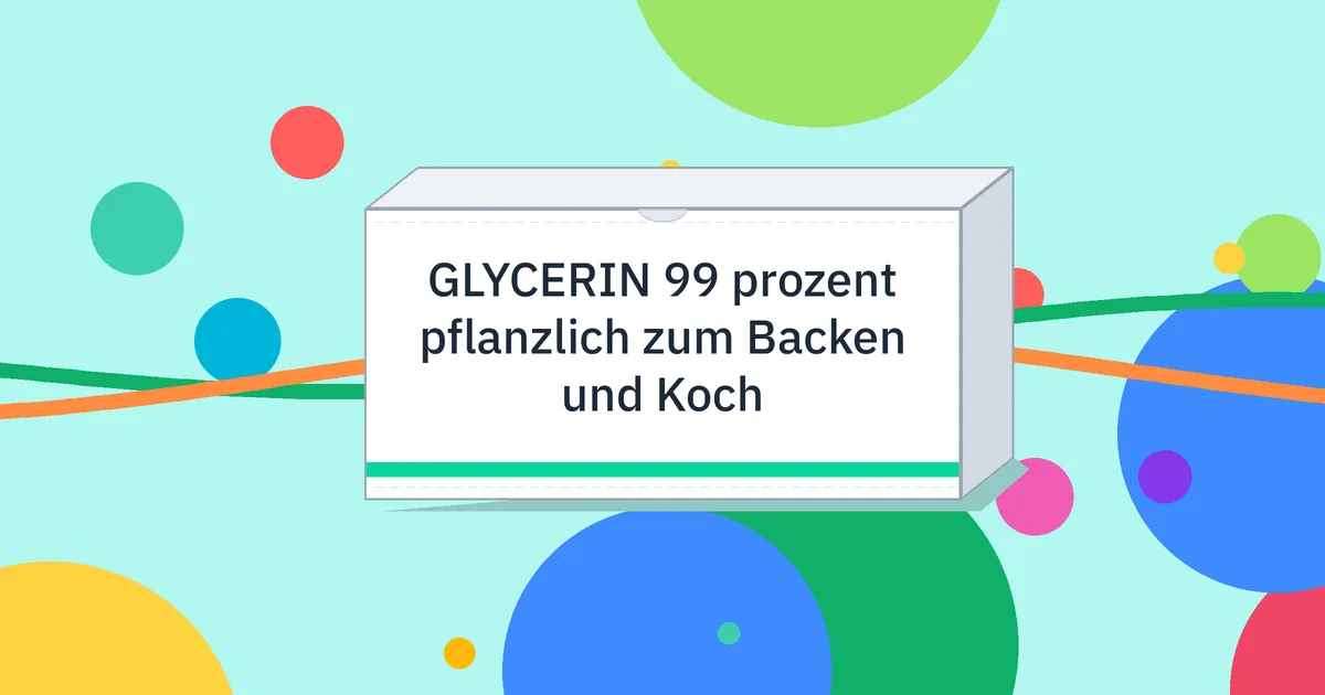 Symbolbild: Packung mit der Aufschrift GLYCERIN 99 prozent pflanzlich zum Backen und Koch (PZN 10739226) – Verfügbarkeit und Bezug in Apotheken in Frankfurt am Main