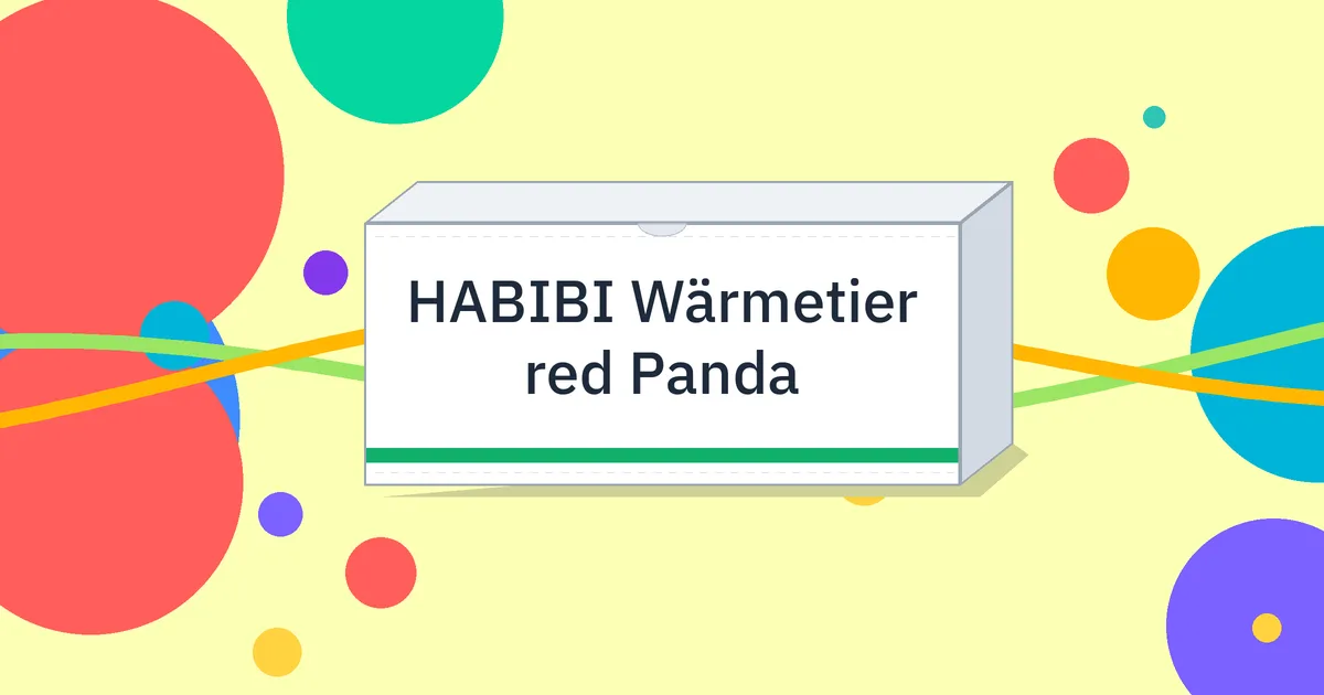 Symbolbild: Packung mit der Aufschrift HABIBI Wärmetier red Panda (PZN 17376749) – Verfügbarkeit und Bezug in Apotheken in Frankfurt am Main