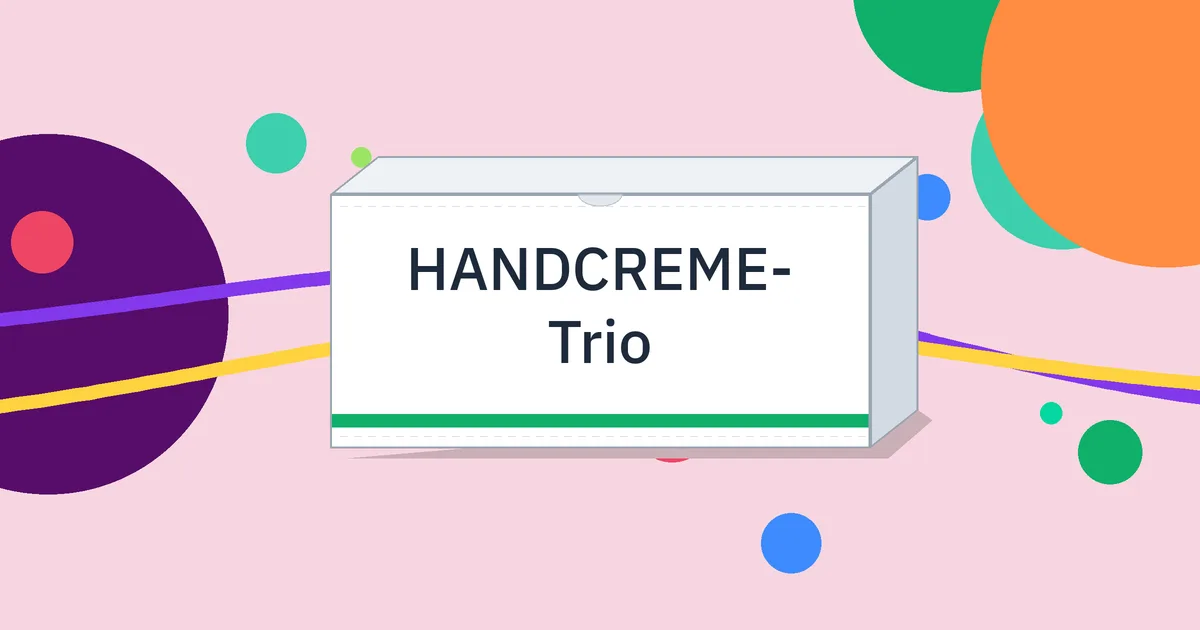 Symbolbild: Packung mit der Aufschrift HANDCREME-Trio (PZN 19918404) – Verfügbarkeit und Bezug in Apotheken in Frankfurt am Main
