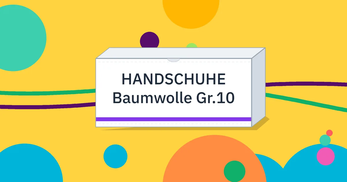 Symbolbild: Packung mit der Aufschrift HANDSCHUHE Baumwolle Gr.10 (PZN 02770989) – Verfügbarkeit und Bezug in Apotheken in Frankfurt am Main