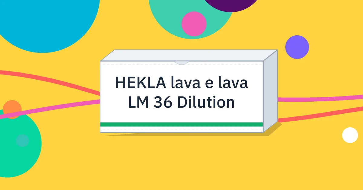 Symbolbild: Packung mit der Aufschrift HEKLA lava e lava LM 36 Dilution (PZN 12800697) – Verfügbarkeit und Bezug in Apotheken in Frankfurt am Main