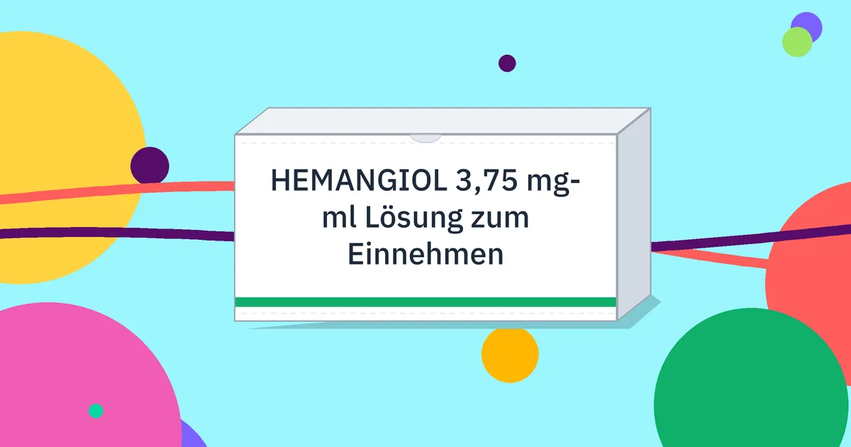 Symbolbild: Packung mit der Aufschrift HEMANGIOL 3,75 mg-ml Lösung zum Einnehmen (PZN 15568657) – Verfügbarkeit und Bezug in Apotheken in Frankfurt am Main