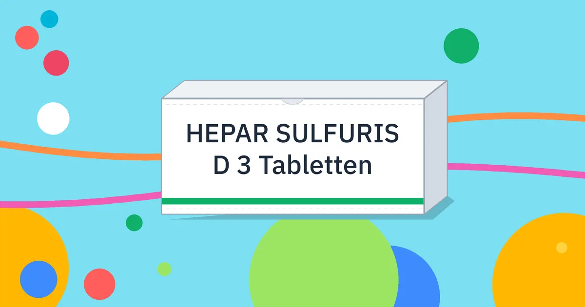 Symbolbild: Packung mit der Aufschrift HEPAR SULFURIS D 3 Tabletten (PZN 01773017) – Verfügbarkeit und Bezug in Apotheken in Frankfurt am Main