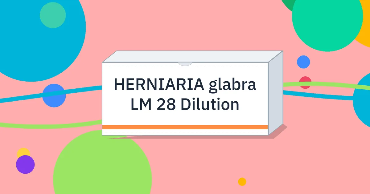 Symbolbild: Packung mit der Aufschrift HERNIARIA glabra LM 28 Dilution (PZN 13553232) – Verfügbarkeit und Bezug in Apotheken in Frankfurt am Main