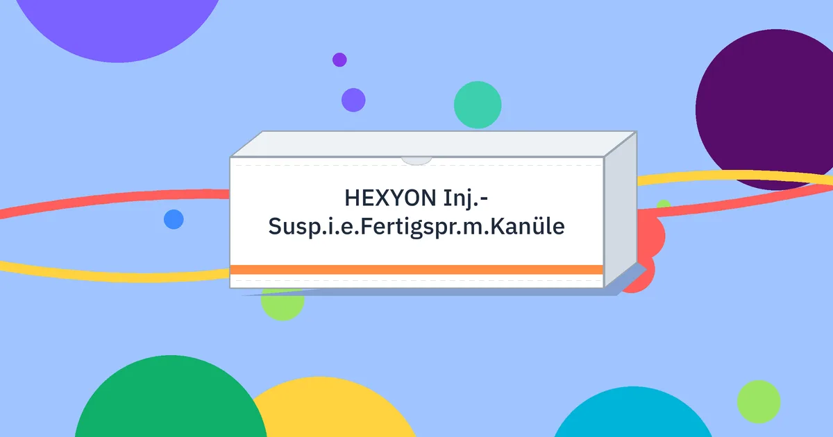 Symbolbild: Packung mit der Aufschrift HEXYON Inj.-Susp.i.e.Fertigspr.m.Kanüle (PZN 12601087) – Verfügbarkeit und Bezug in Apotheken in Frankfurt am Main
