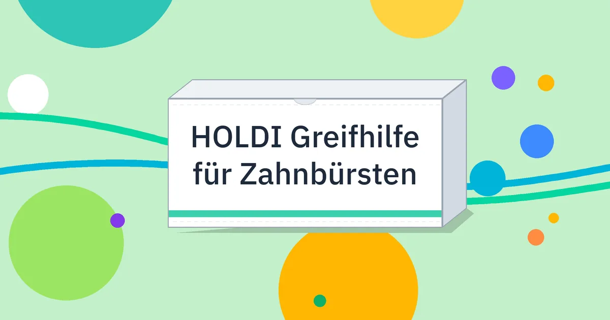 Symbolbild: Packung mit der Aufschrift HOLDI Greifhilfe für Zahnbürsten (PZN 14169056) – Verfügbarkeit und Bezug in Apotheken in Frankfurt am Main