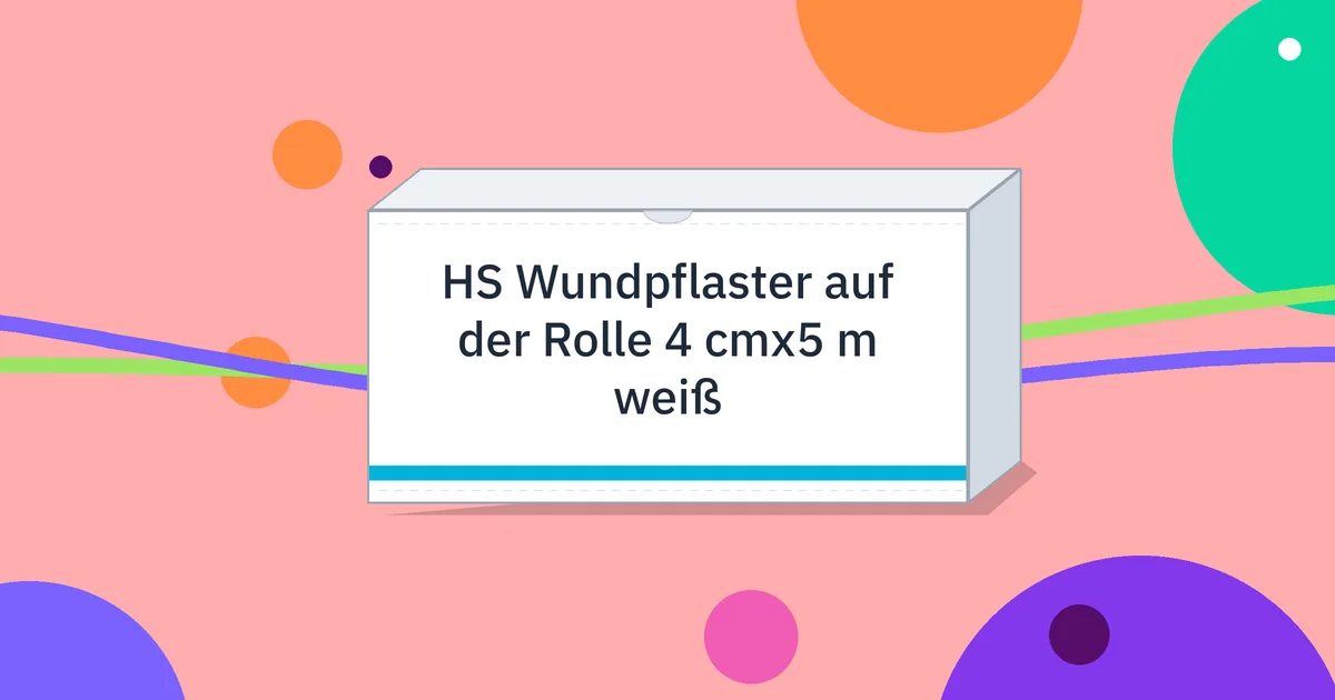Symbolbild: Packung mit der Aufschrift HS Wundpflaster auf der Rolle 4 cmx5 m weiß (PZN 09742097) – Verfügbarkeit und Bezug in Apotheken in Frankfurt am Main
