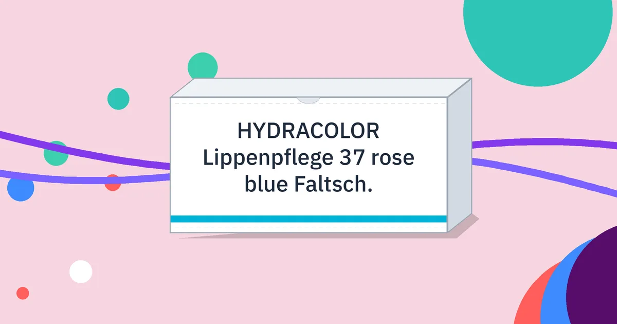 Symbolbild: Packung mit der Aufschrift HYDRACOLOR Lippenpflege 37 rose blue Faltsch. (PZN 02268652) – Verfügbarkeit und Bezug in Apotheken in Frankfurt am Main