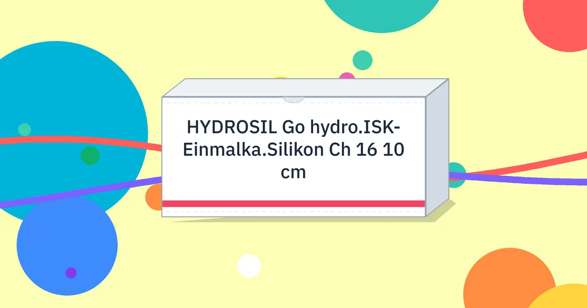 Symbolbild: Packung mit der Aufschrift HYDROSIL Go hydro.ISK-Einmalka.Silikon Ch 16 10 cm (PZN 11728029) – Verfügbarkeit und Bezug in Apotheken in Frankfurt am Main