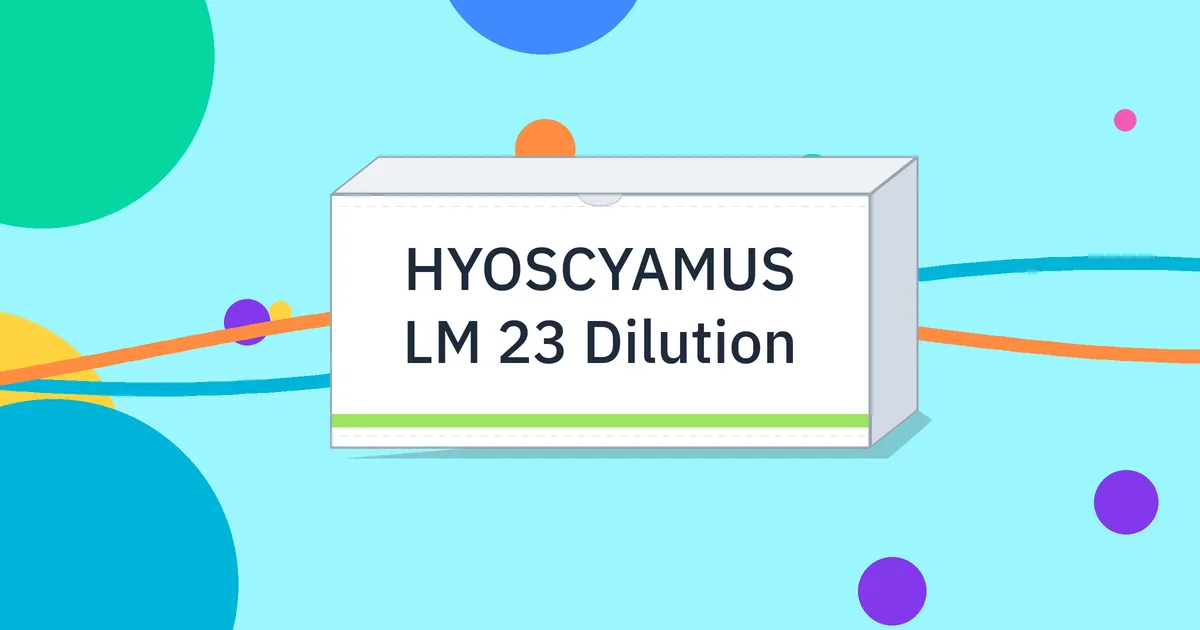 Symbolbild: Packung mit der Aufschrift HYOSCYAMUS LM 23 Dilution (PZN 12890654) – Verfügbarkeit und Bezug in Apotheken in Frankfurt am Main
