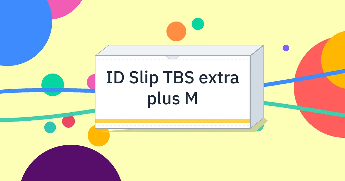 Symbolbild: Packung mit der Aufschrift ID Slip TBS extra plus M (PZN 16626517) – Verfügbarkeit und Bezug in Apotheken in Frankfurt am Main